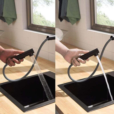 Kitchen faucet with black shower, kitchen faucet with pullout shower ...