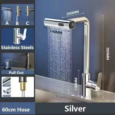 Kitchen Faucet with Pull Down Sprayer, DeerValley Waterfall Kitchen ...