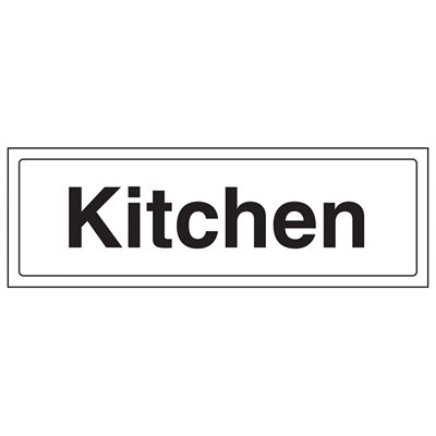 Kitchen - General Door & Wall Sign - Adhesive Vinyl - 300x100mm (x3 ...