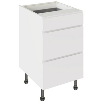 Kitchen Kit 3 Drawer Base Unit 500mm w/ J-Pull Cabinet Door - Ultra ...