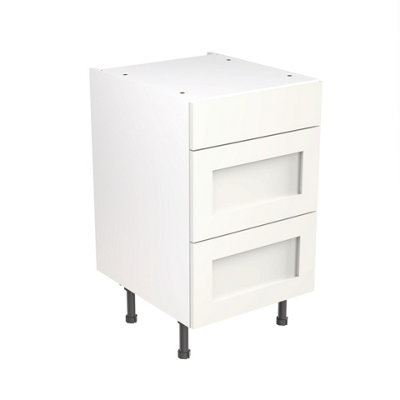 Kitchen Kit 3 Drawer Base Unit 500mm w/ Shaker Cabinet Door - Ultra ...