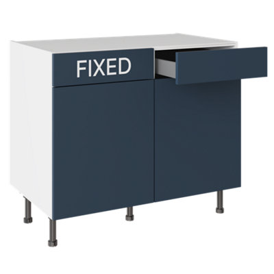 Kitchen Kit Drawerline Base Cabinet 1000mm Slab - Supermatt Blue