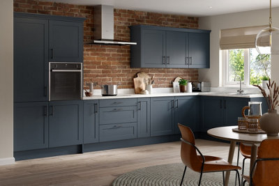 Buy Kitchen Kit Indigo Blue Matt Shaker Door Wall Mounted Short ...