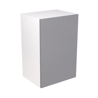 Kitchen Kit Light Grey Gloss Slab Door Boiler Housing Wall Unit Cabinet Soft Close Flatpack ...