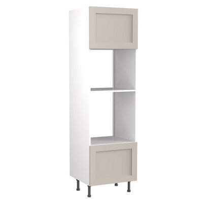 Kitchen Kit Oven & Microwave Tall Housing Unit 600mm w/ Shaker Cabinet ...