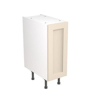 Kitchen Kit Pre-Built Cashmere Matt Base Unit 300mm - Shaker Cabinet Door - Screwless Quick ...