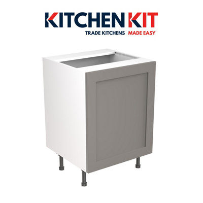 Kitchen Kit Pre-Built Dust Grey Matt Base Unit 600mm - Sink/Hob Shaker ...