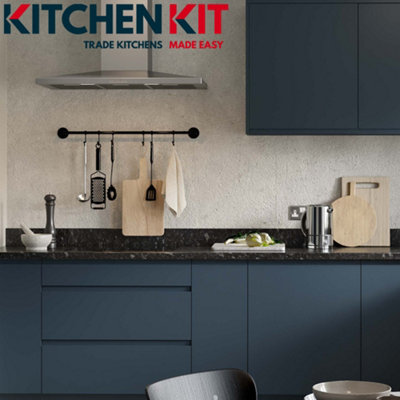 Kitchen Kit Pre-Built Indigo Blue Matt Base Unit 150mm - J-Pull Out ...