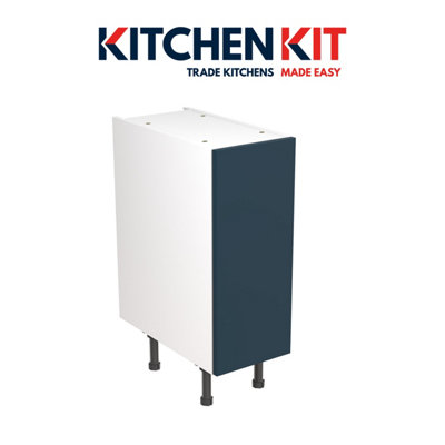 Kitchen Kit Pre-Built Indigo Blue Matt Base Unit 300mm - Slab Cabinet ...