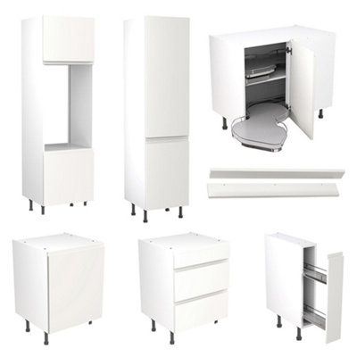 Kitchen Kit Pre-Built White Gloss Base Unit 150mm - J-Pull Out Cabinet ...
