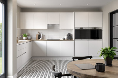 Kitchen Kit Pre-Built White Matt Wall Unit 800mm - J-Pull Cabinet Door ...