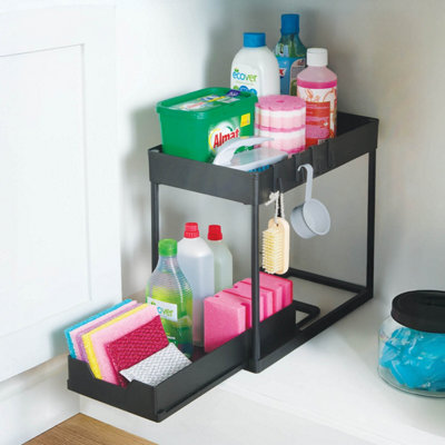 Kitchen Organiser Rack 2-Tier, Kitchen Organiser with Pull Out Drawer ...