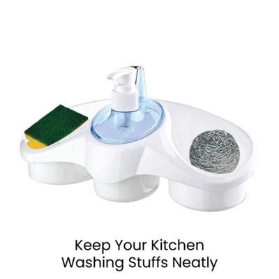 Kitchen Organiser Sink Caddy Basket Dish Cleaning Sponge Holder Soap ...