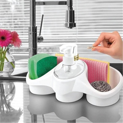 Kitchen Organiser Sink Caddy Basket Dish Cleaning Sponge Holder Soap ...