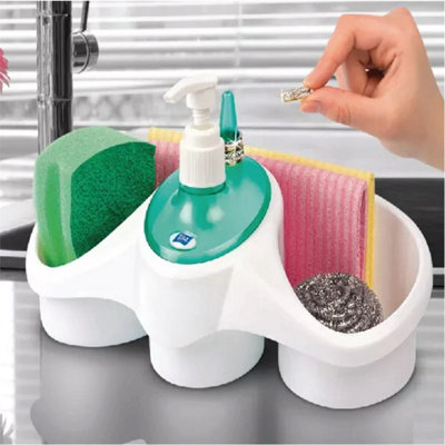 Kitchen Organiser Sink Caddy Basket Dish Cleaning Sponge Holder Soap ...