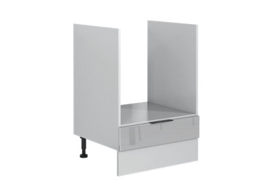 Kitchen Oven Housing Unit 600mm Single Oven Cabinet Grey Gloss Slab ...