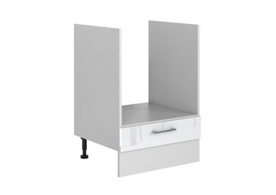 Kitchen Oven Housing Unit 600mm Single Oven Cabinet Modern White Gloss ...