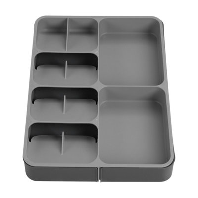 Kitchen Plastic Cutlery Tray Expandable Utensil Tray Utensil Holder 12 ...