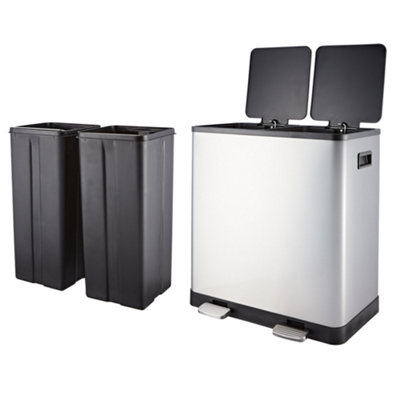 Kitchen Recycling Bin 60 Litre 2 Compartment Rubbish Bin Soft Close