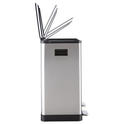 Buy Kitchen Recycling Bin 60 Litre 2 Compartment Rubbish Bin Soft Close ...