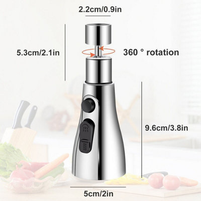 Kitchen Sink Faucet, Water Tap Spray Head 360 Swivel Sprayer Nozzle