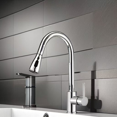 Kitchen Sink Mixer Tap - Pull-Out Hose, 2-Spray Modes,360 Degrees ...