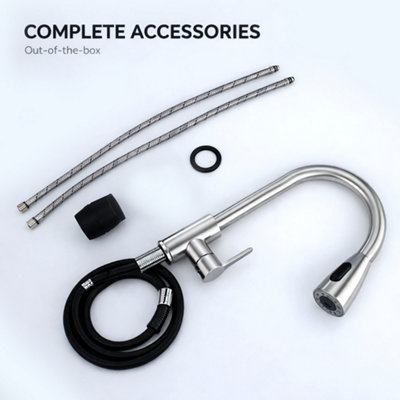 Kitchen Sink Mixer Tap - Pull-Out Hose, 2-Spray Modes,360 Degrees ...
