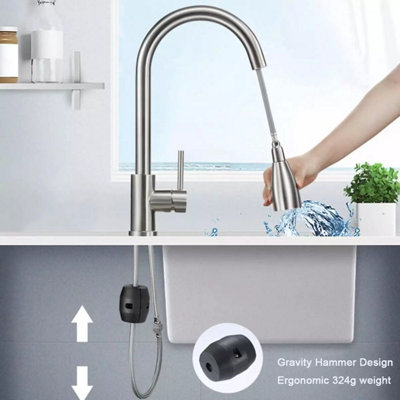 Kitchen Sink Mixer Taps Pull Out Spout Spray Single Lever Modern Mono ...