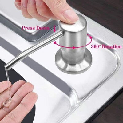 Kitchen Sink Soap Dispenser, 350Ml Kitchen Stainless Steel Built In ...
