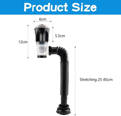Kitchen Sink Waste Kit, Pop Up Waste Flexible Waste Pipe Universal ...