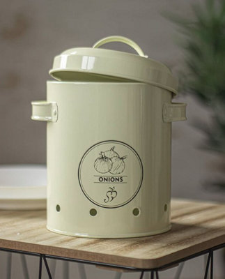 Kitchen Storage Onions Metal Jar
