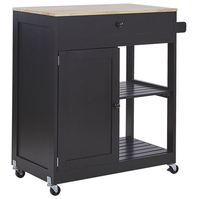 Kitchen Storage Trolley Black TRAPANI