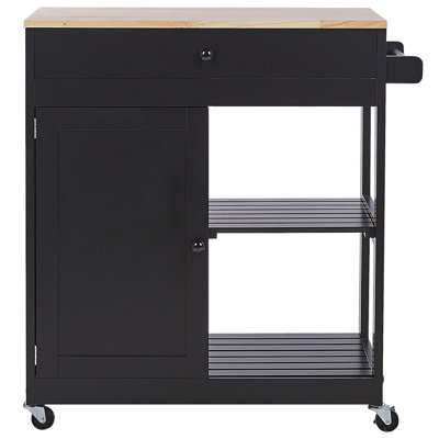 Kitchen Storage Trolley Black TRAPANI