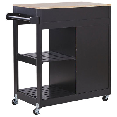 Kitchen Storage Trolley Black TRAPANI