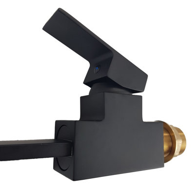 Kitchen Tap Black Finish Lever Mixer Tap Square Mono Faucet