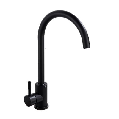 Kitchen Tap Black Finish Mixer Taps Swivel Spout Mono Faucet