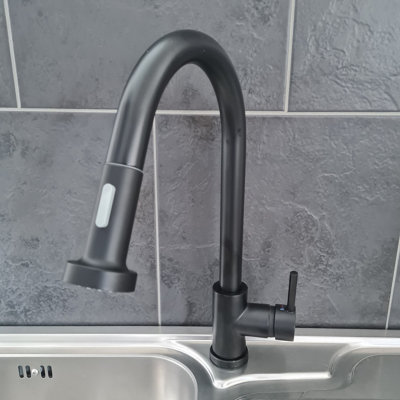 Kitchen Tap Black Finish Pull Out