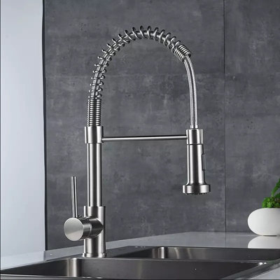 Kitchen Tap Chrome Finish Mono Faucet Pull Out at B&Q