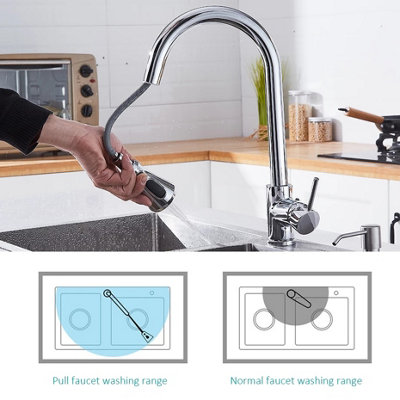 Kitchen Tap Chrome Finish Pull Out Tap