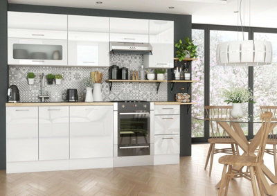 Kitchen Under Sink Cabinet Cupboard 800mm Sink Unit White Gloss with ...