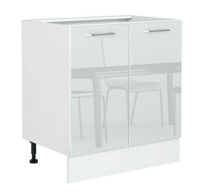 Kitchen Unit 800mm Cabinet Base Cupboard 80cm 2 Door Soft Close White ...