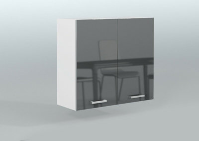 Kitchen Unit 80cm 800mm Wall Cabinet 2 Door Cupboard Soft Close Grey ...