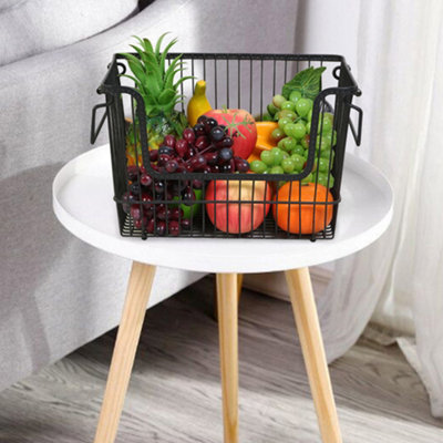 Kitchen Vegetable Fruit Storage Rack Wire Basket Hanging Organizer