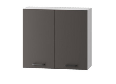 Kitchen Wall Cabinet 800mm Unit 80cm Cupboard Soft Close Dark Grey ...