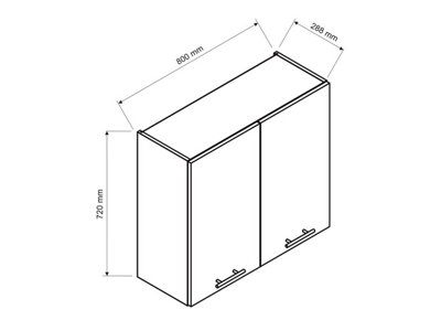 Kitchen Wall Cabinet 800mm Unit 80cm Cupboard Soft Close Dark Grey ...