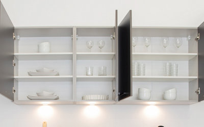 Kitchen Wall Cabinet 800mm Unit 80cm Cupboard Soft Close Dark Grey ...