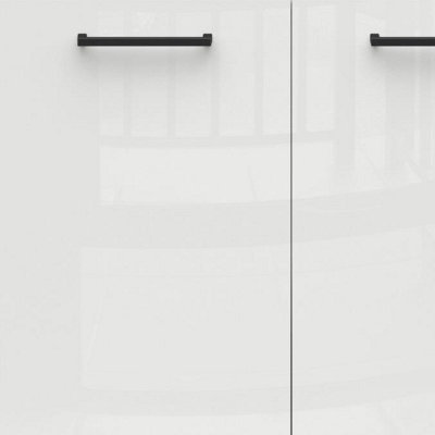 Kitchen Wall Cabinet 800mm Unit Cupboard 2 Door 80cm Chalk White Gloss ...