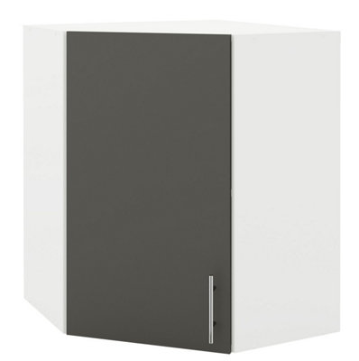 Kitchen Wall Corner Unit 600mm Cabinet With Door and Shelf 60cm - Dark ...