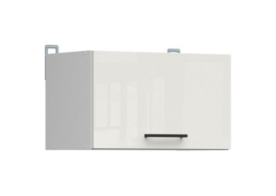 Kitchen Wall Unit 500mm Extractor Fan Housing Cabinet White Chalk Gloss ...