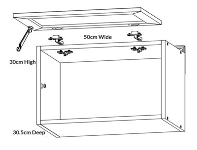 Kitchen Wall Unit 500mm Extractor Fan Housing Cabinet White Chalk Gloss ...